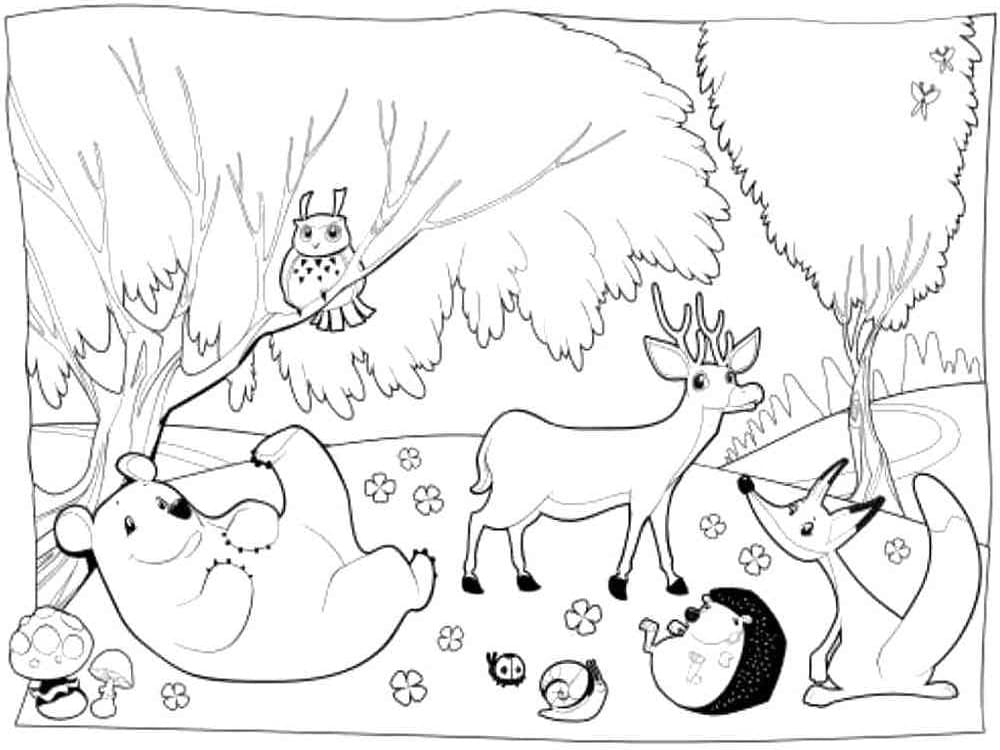 Coloriages Forêt Animaux (Animaux) – Dessins à colorier – Coloriages à ...